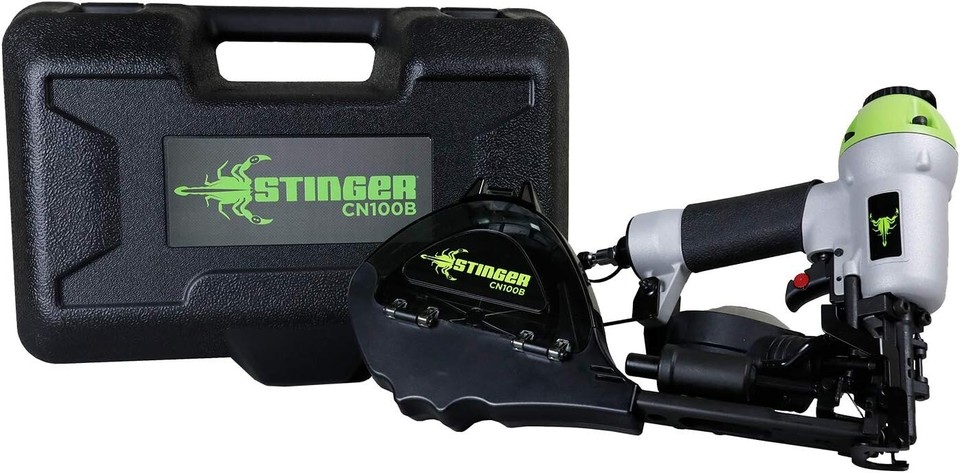 STINGER CN100B Cap Nailer 1-in 15 Degree Pneumatic Roofing Nailer w ...