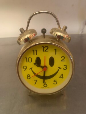 Small Vintage Happy Face Alarm Clock - Bx | eBay