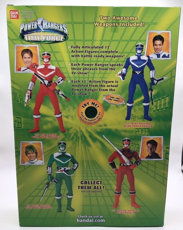 New VTG Bandai Power Rangers TIME FORCE Green Talking Ultra Power ...