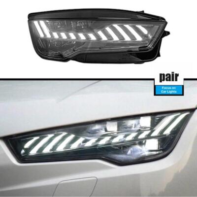 For Audi A7 C7 RS7 11-18 LED Headlights Sequential Turn Front DRL Lamp ...