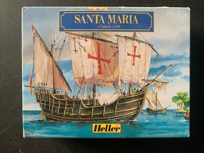Vintage Heller “Santa Maria” 1/350 Scale Model Ship Sealed Box 79705 | eBay