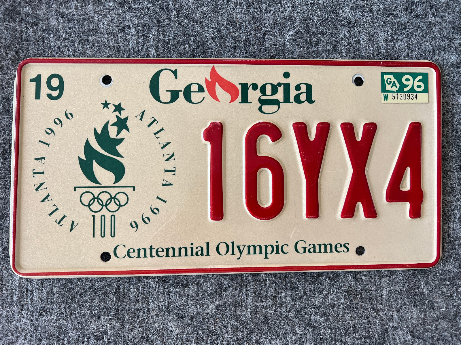 Vintage Authentic 1996 state of Georgia car tag/plate w Centennial ...