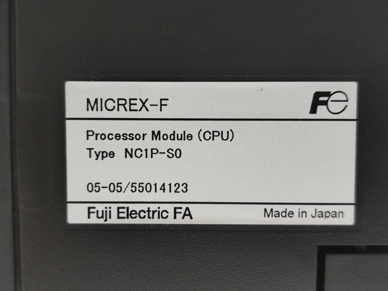 FUJI ELECTRIC MICREX-F SPH SERIES NC1P-S0 CPU MODULE | eBay