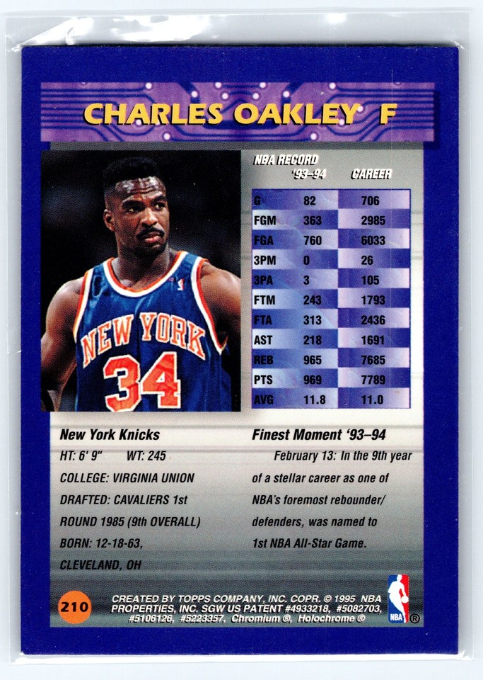 1994-95 Finest #210 Charles Oakley Refractors | eBay
