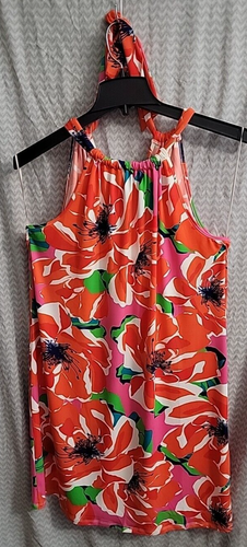 Trina Turk Halter Sleeveless Floral Tank Dress Size Large Juju Print ...