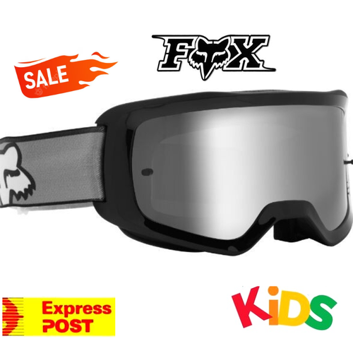 Fox OKTIV Youth Dirt Bike Goggles Black Mirror Lens Kids BMX MTB ...