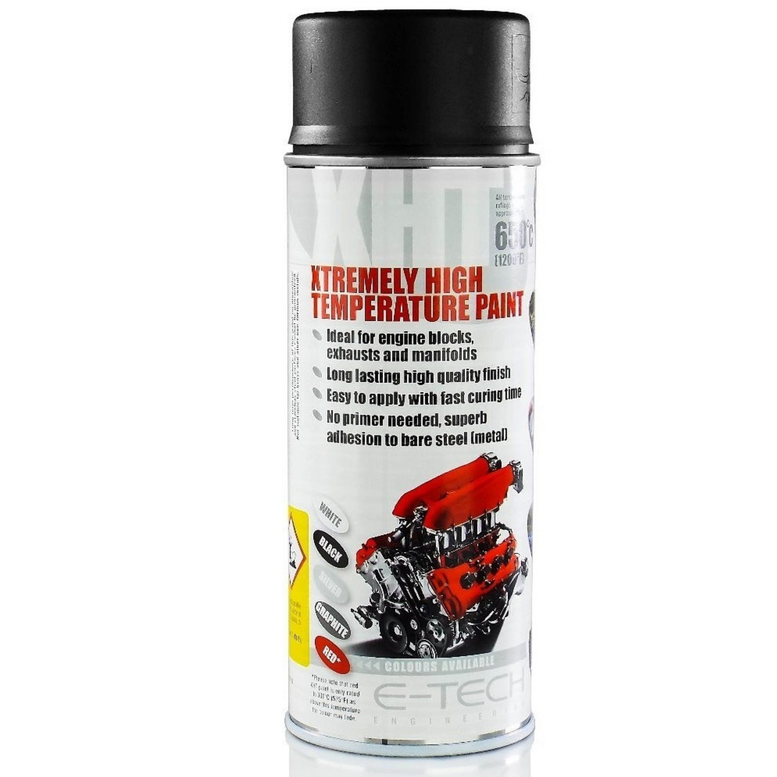 E-TECH XHT BLACK EXtremely High Temperature Paint VHT Car Engine ...