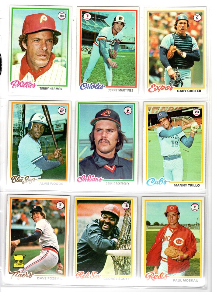 1978 Topps Baseball Complete Set 726 Trammell Murray Molitor RC EX/EXMT ...