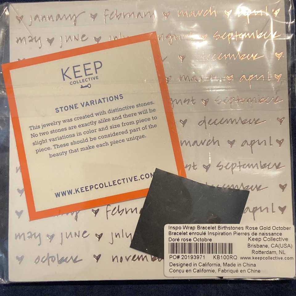Keep Collective Birthstone Inspo Wrap OCTOBER Birthstone Rose Gold NIP ...