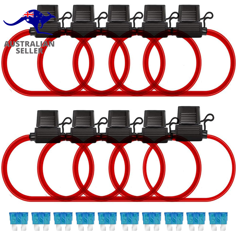 Inline Fuse Holders & Fuses Kit - 16 Gauge Automotive ATC/ATO Standard ...