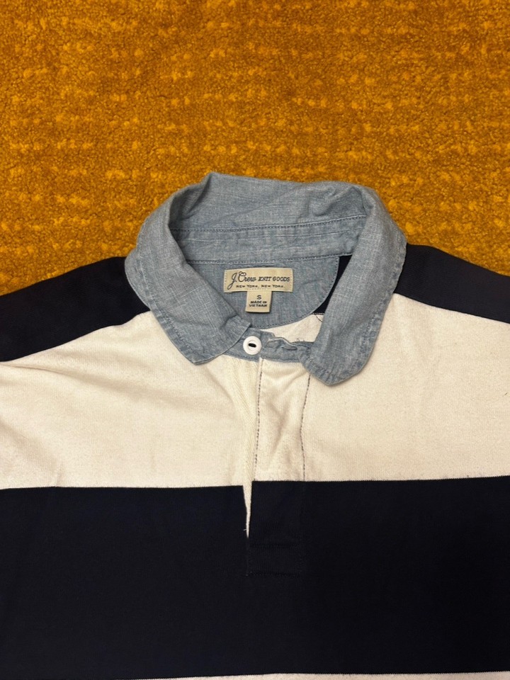 Vtg J Crew Polo Shirt Mens Medium Rugby Small Preppy Blokecore Knit ...
