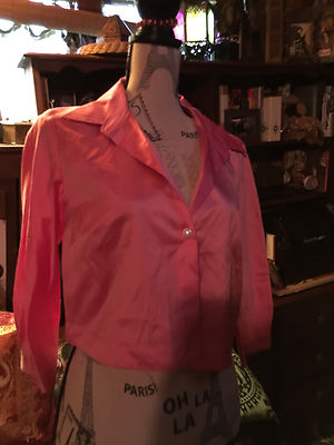 RODIKA ZANIAN "Pretty In Pink" Pink Silk Jacket Size 40 | eBay