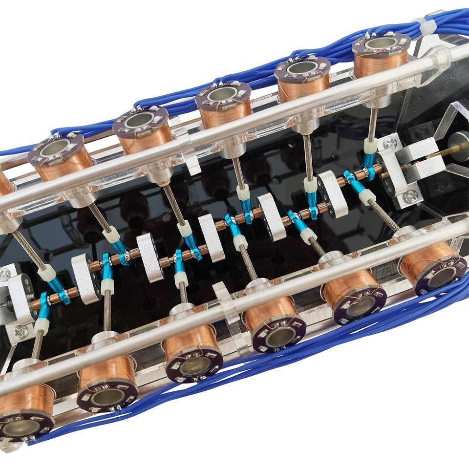12-Coil V-Shaped Electromagnet Engine Model Motor Model Teaching Aid ...
