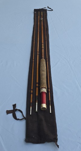 FEATHERWEIGHT 6-SIDED 8'0" 2 TIP BAMBOO FLY ROD MARKED LARRY 1952 ...