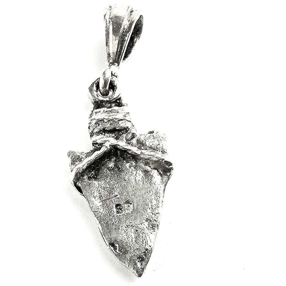 Solid 925 Silver 3D Arrowhead Pendant With 18" Italy Rope Chain, Very ...