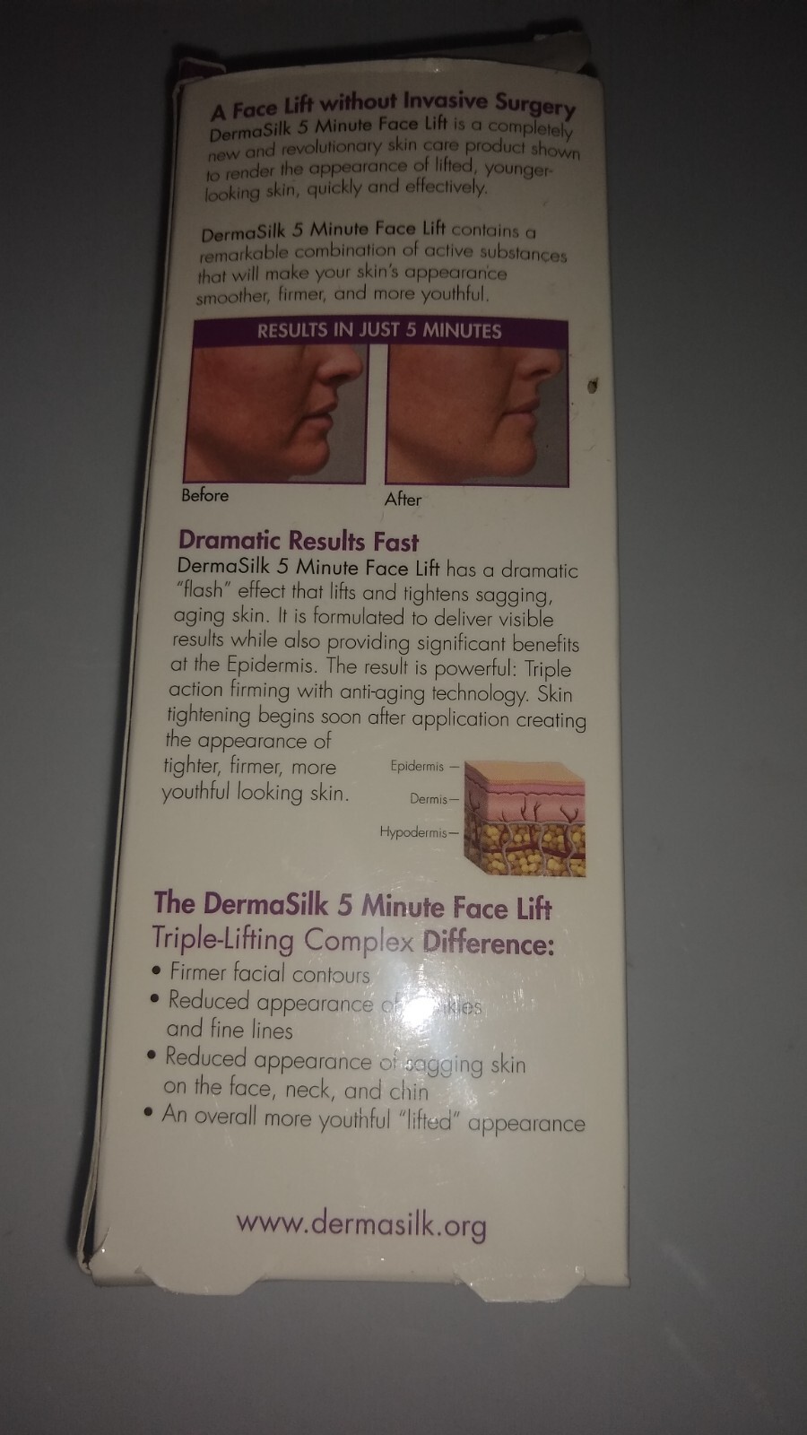 DermaSilk 1 oz 5 Min Face Lift Serum for Wrinkles for sale online | eBay