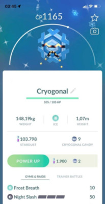 Pokemon Trade Go -- Shiny Cryogonal | eBay