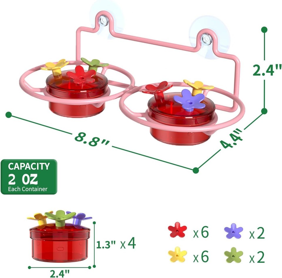 2 Pack Window Hummingbird Feeder, Small Feeder for 2PC-Pink | eBay UK