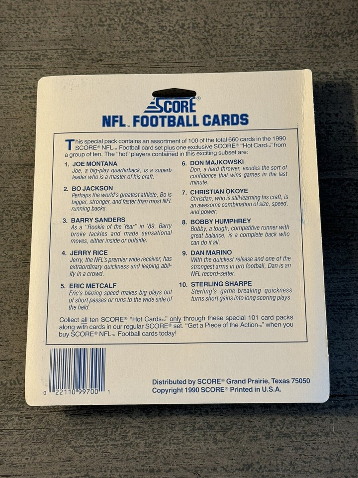 Troy Aikman 1990 Score 101 NFL Football Cards Includes Exclusive - NFL ...