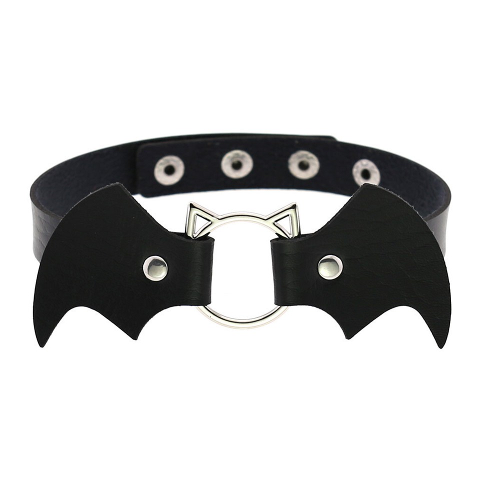 Mens Womens Gothic Punk Black Spiked Stud Choker Faux Leather Neckband ...