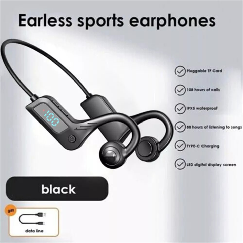 2024 Bone Conduction Headphones induction 5.3 Open Ear Headphones Sport ...