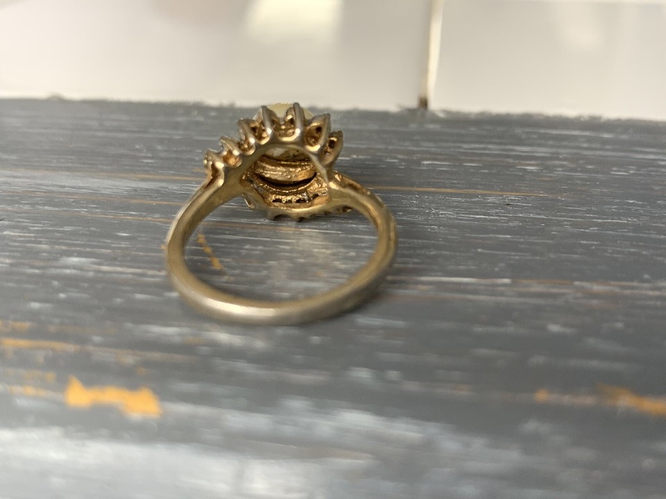 Vintage Spiral Pearl And Rhinestone 14k GE Espo Ring Sz 6 | eBay