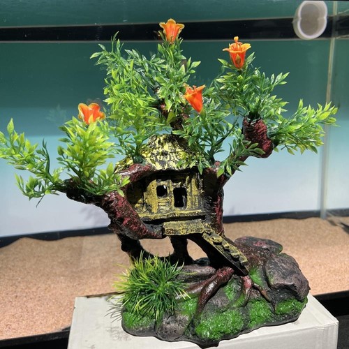 Aquarium Fish Tank Ornament Tree Branch Bird House Hiding Cave ...