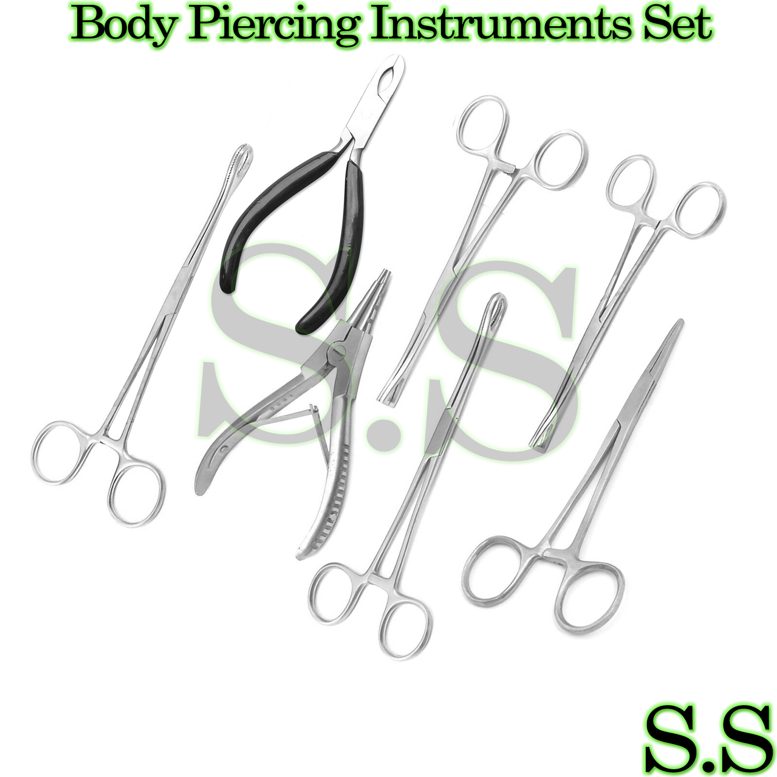 7 Body Piercing Instruments Kit Tools Pennington Forceps DS-1110-2 | eBay