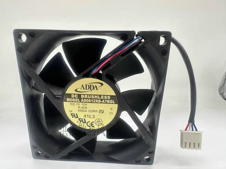 1 PCS ADDA Fan AD0812XB-A7BGL DC12V 0.45A 8025 8CM 4 wire cooling fan ...