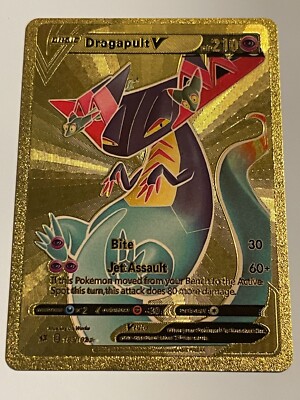 Dragapult V Foil Metal Pokémon Card Gift Fan Art Collectible | eBay