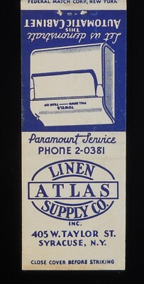 1940s FEDERAL MATCH Atlas Linen Supply Co. Automatic Towel Cabinet ...