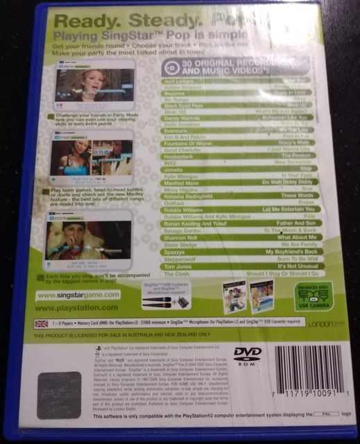 Singstar Pop Ps2 Game PlayStation 2 Sony DVD ROM for sale online | eBay