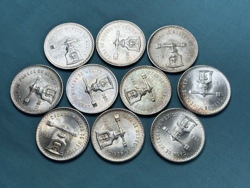 10 Pc Lot 1979-80 Mexican Scales Onza 1 oz Silver Uncirculated Coins | eBay