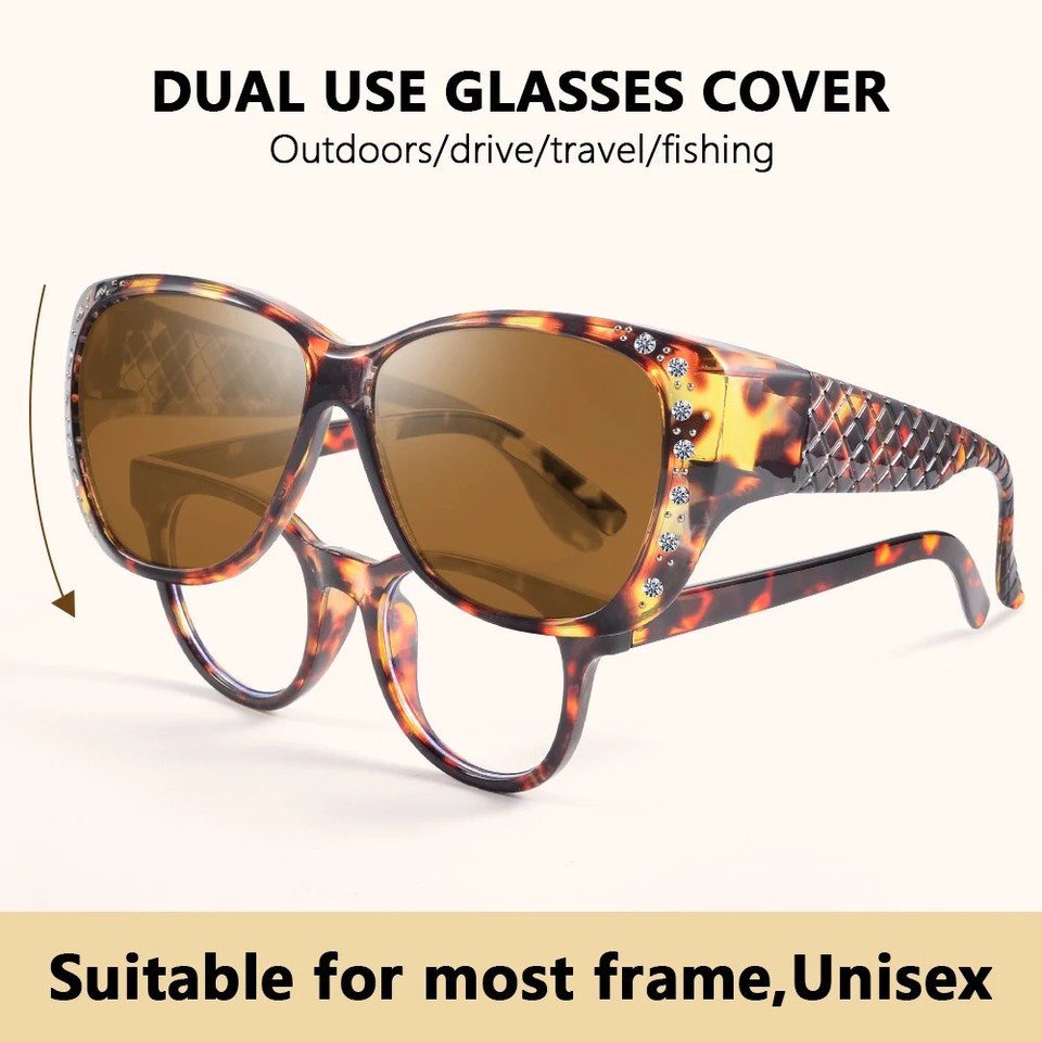 CRIXALIS 2 PCS Fashion Women Sunglasses Wear Over Prescription ...