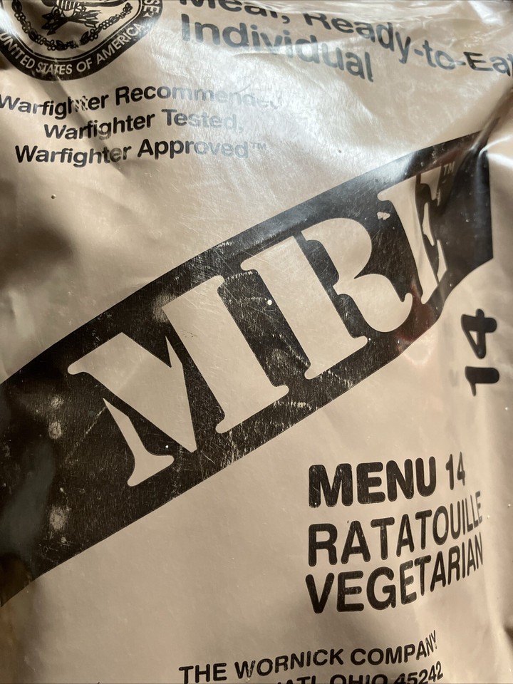 MRE Menu 14 Ratatouille Vegetarian Ready To Eat Individual Meal, READ ...