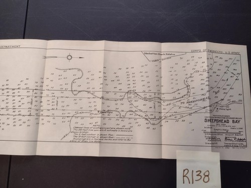 1917 Sheepshead Bay New York Army Engineering Sketch Map | eBay