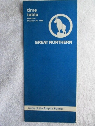 Great Northern Railway Time Table, October 26, 1969 | eBay