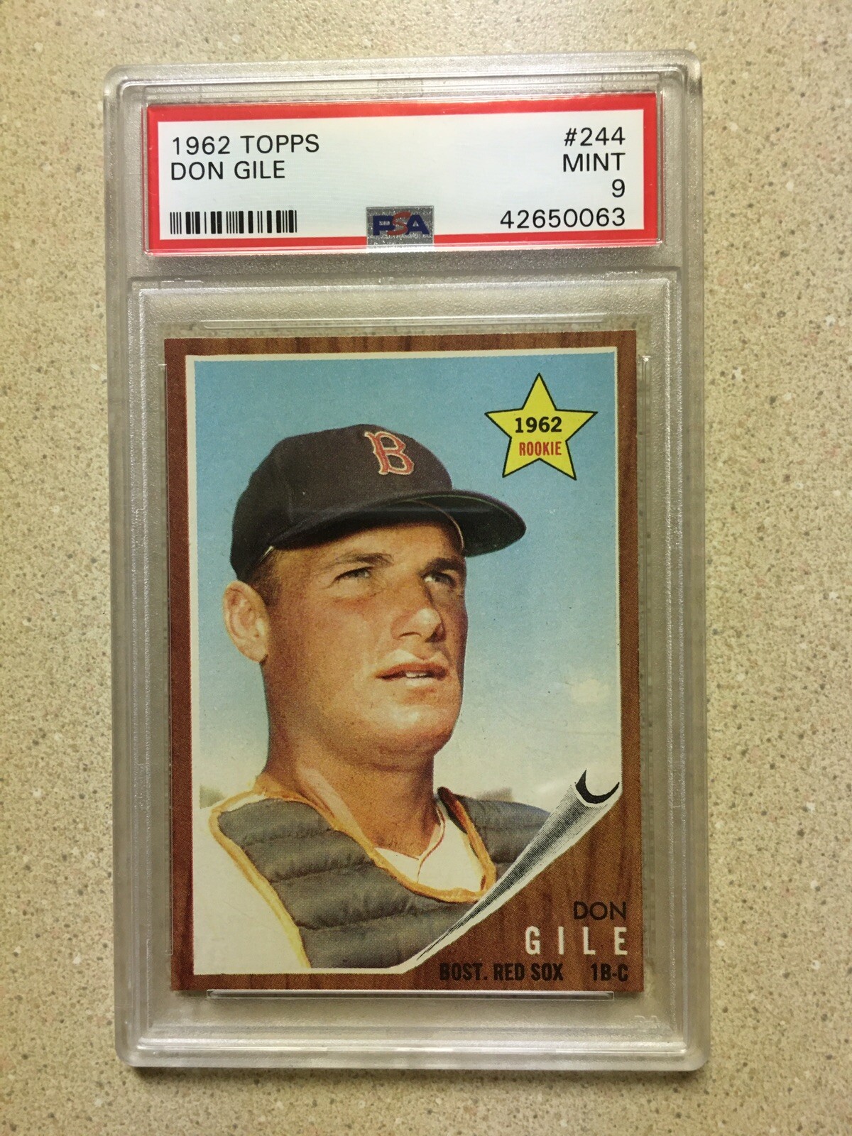 1962 Topps #244 Don Gile PSA 9 MINT RED SOX | eBay