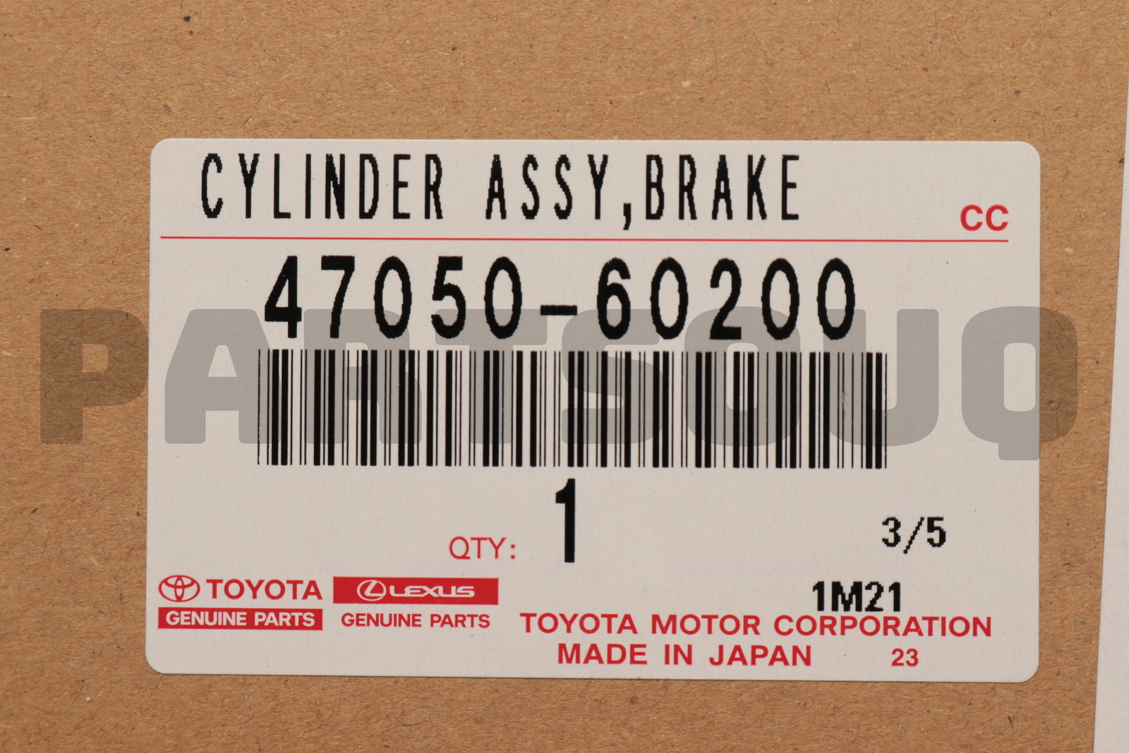 4705060200 Genuine Toyota BRAKE BOOSTER ASSY, W/MASTER CYLINDER 47050 ...