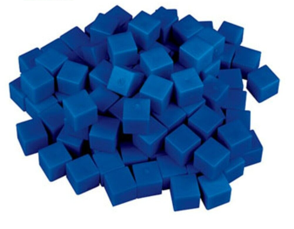 Base Ten MAB Units Ones Plastic Blue Set of 100 Place Value Maths ...