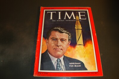 TIME MAGAZINE FEBRUARY 17, 1958 VON BRAUN WITH NO LABEL | eBay