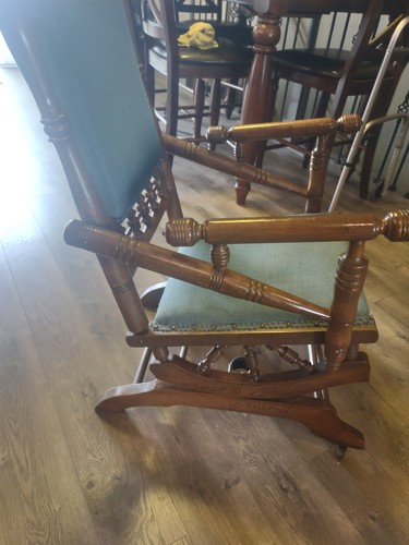 Antique 1800's spool Rocking Chair Victorian Platform Rocker with Coil ...
