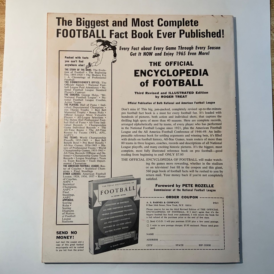1965 Street & Smith’s Pro Football Yearbook Johnny Unitas-Colts cover Near mint | eBay