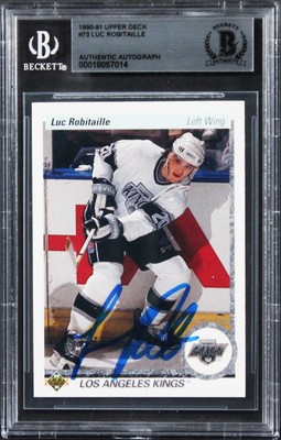 Kings Luc Robitaille Authentic Signed 1990 Upper Deck #73 Card BAS ...