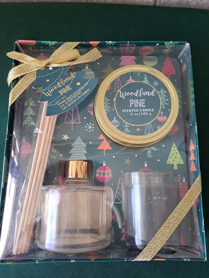 Woodland Pine Diffuser & Scented Candle Gift Set NEW | eBay