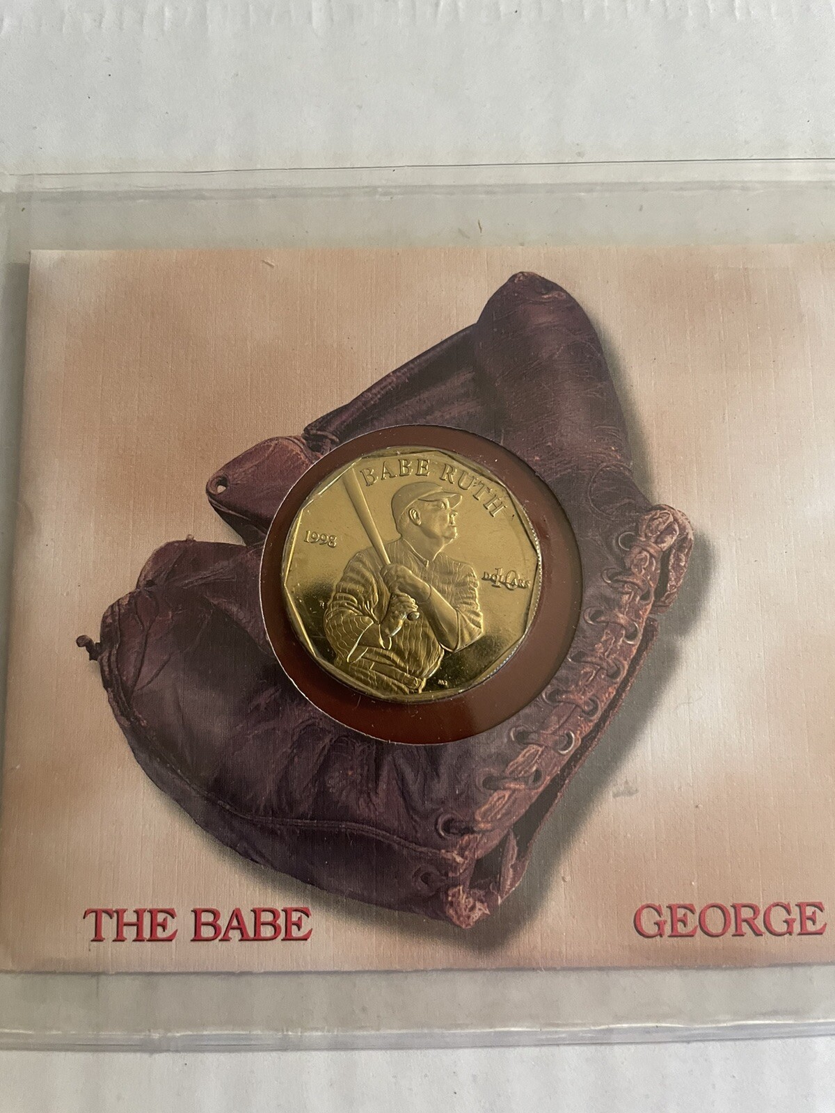 1998 Babe Ruth first day cover $10 brass coin/1st edt 32 c Marshall ...