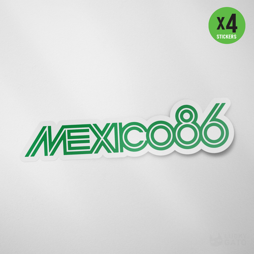 4 Pack - Mexico 86 Retro Soccer Vinyl Sticker Decal Calcomania Color ...