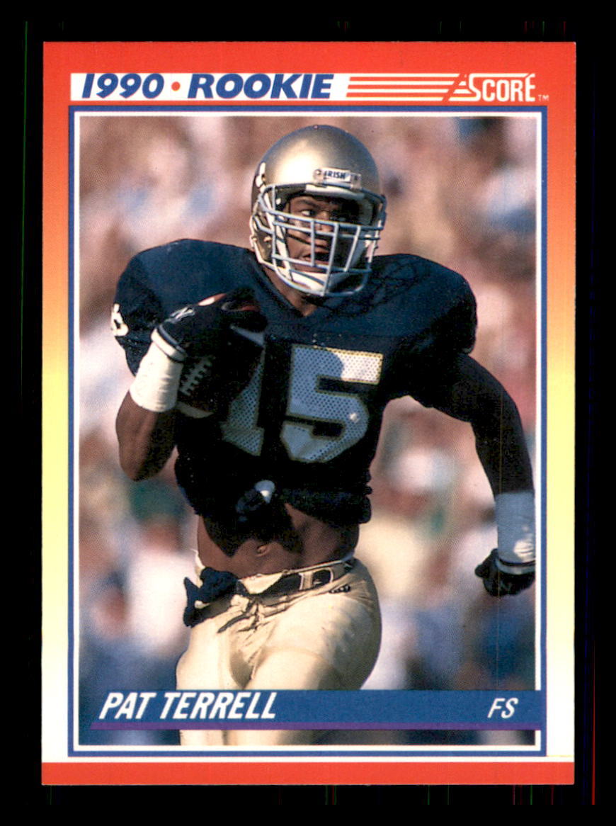 1990 Football 1990 Score Pat Terrell Notre Dame Fighting Irish #301 RC1 ...