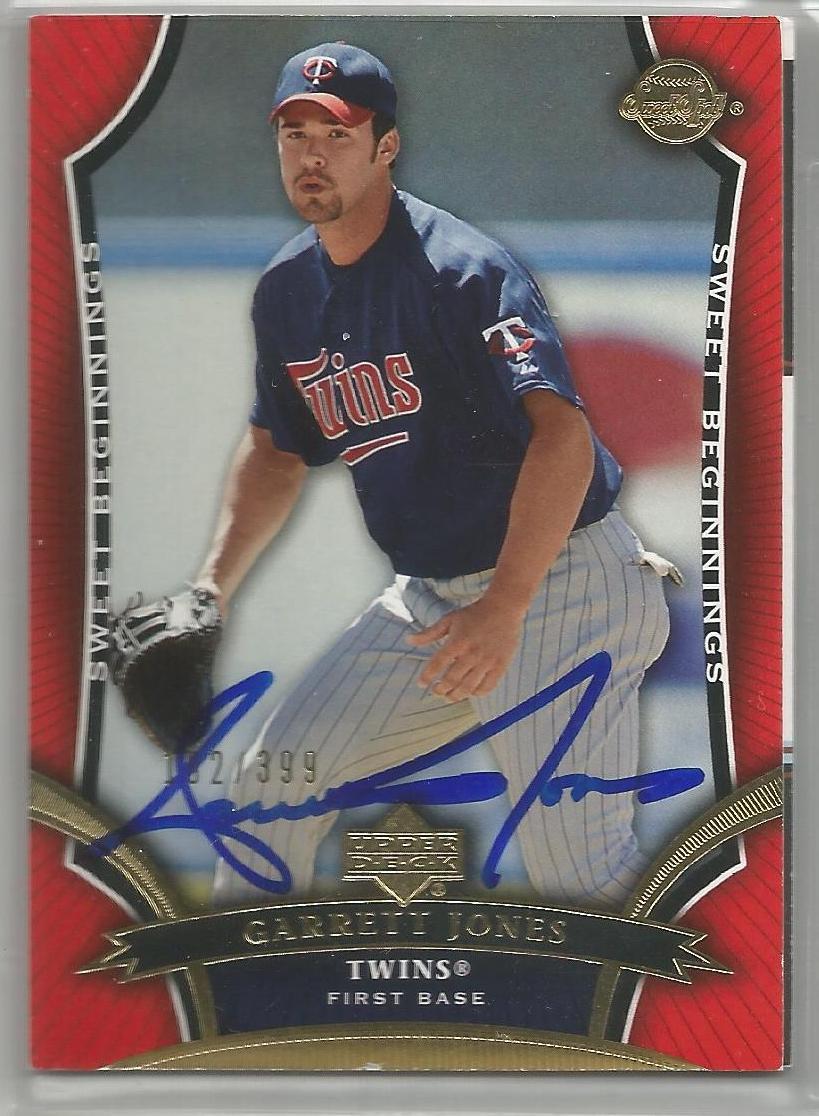 Minnesota Twins GARRETT JONES signed 2005 Upper Deck Sweet Spot ...