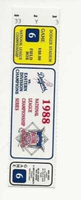 1988 NLCS TICKET - DODGERS v. METS - GAME 6 | eBay